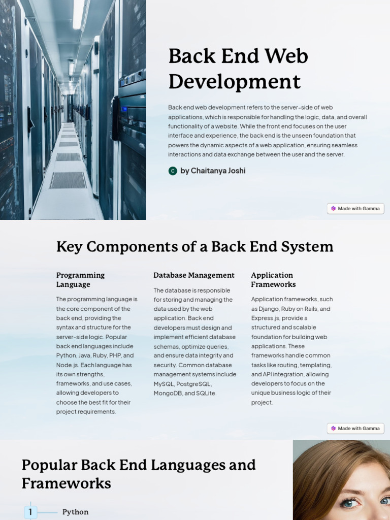 Back End Web Development: by Chaitanya Joshi | PDF | Web Development | Databases