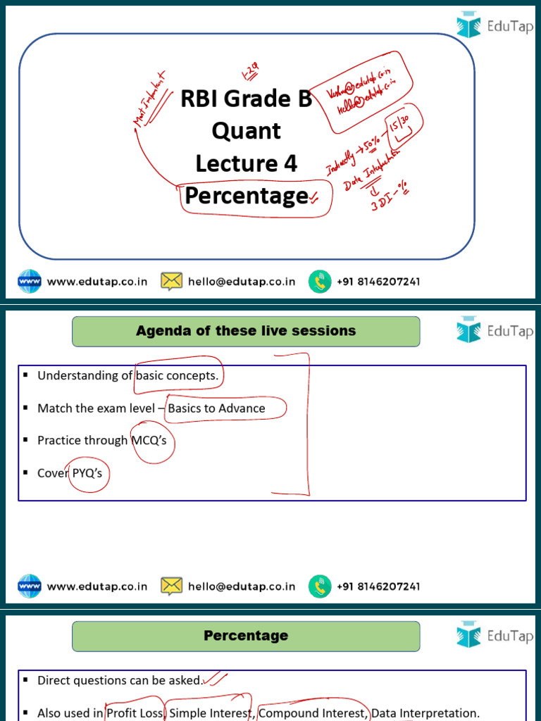 Quant Lecture 4 Percentage Lyst2504 Pdf Mathematics Arithmetic