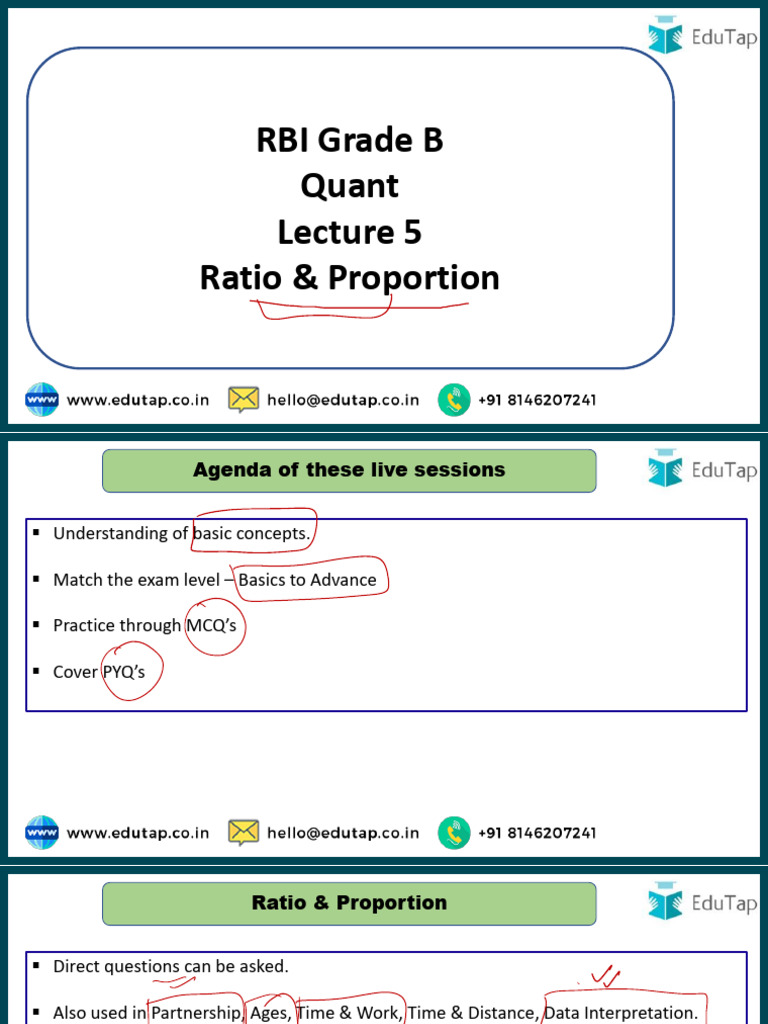 Quant Lecture 5 Ratio Proportion Lyst9026 | PDF | Ratio