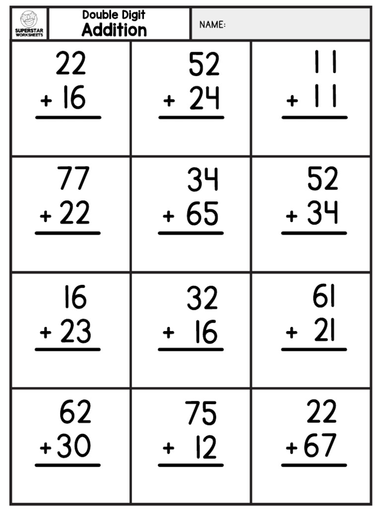 Double Digit Addition 3 | PDF