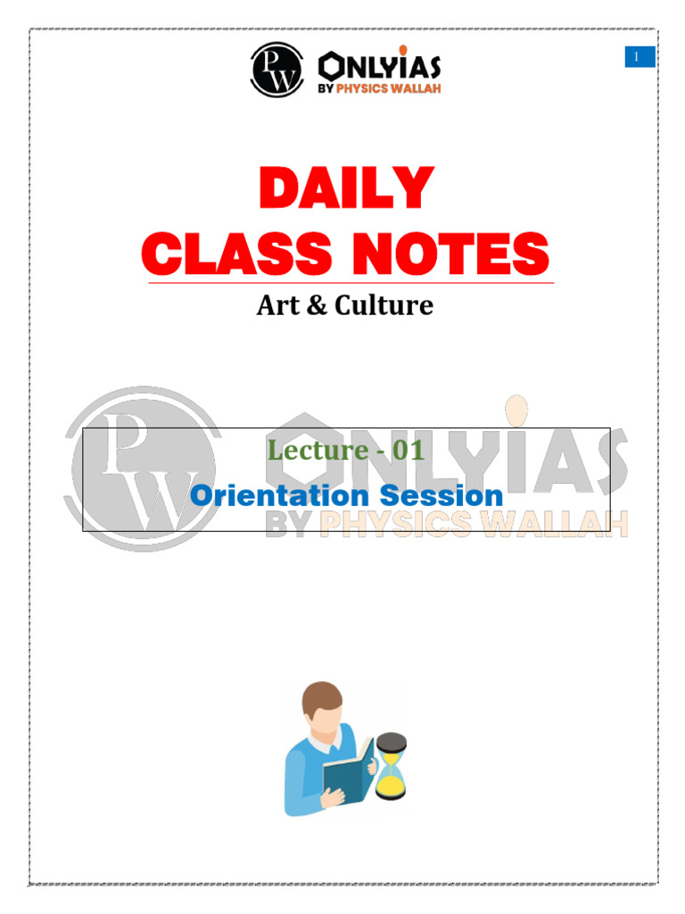 Daily Class Notes: Art & Culture | PDF | Cultural Heritage | Traditions