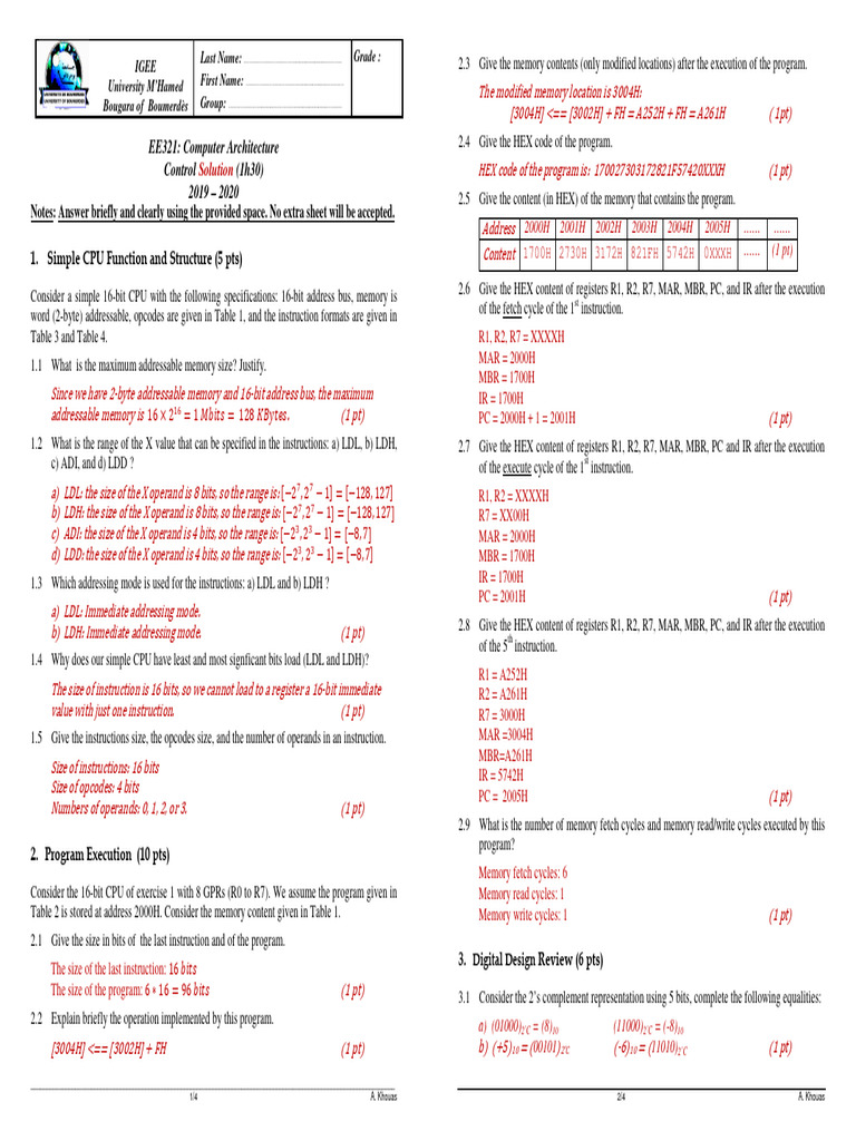 Ee321 Y1920 Control Solution 2pp | PDF
