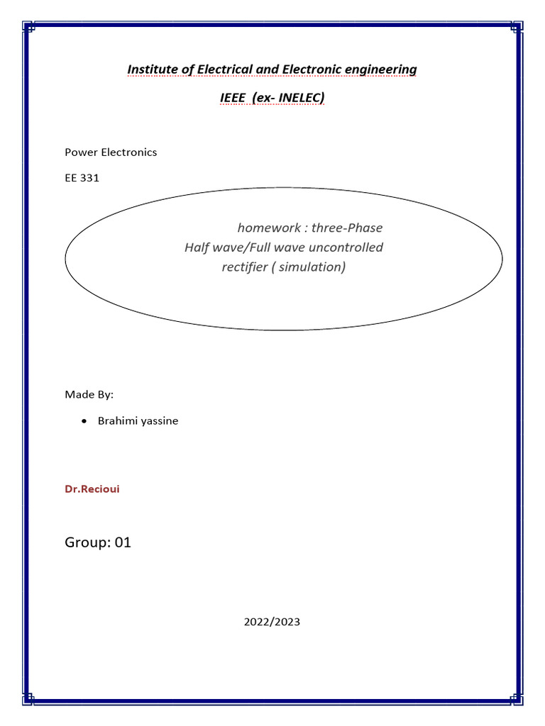 Homework of Power | PDF | Rectifier | Direct Current