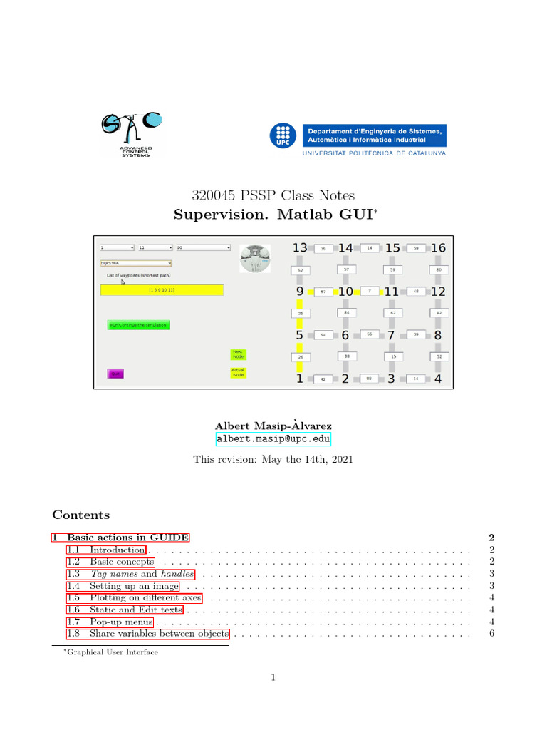 7 Supervision Matlab Guide Part 1 | PDF | Graphical User Interfaces | Matlab