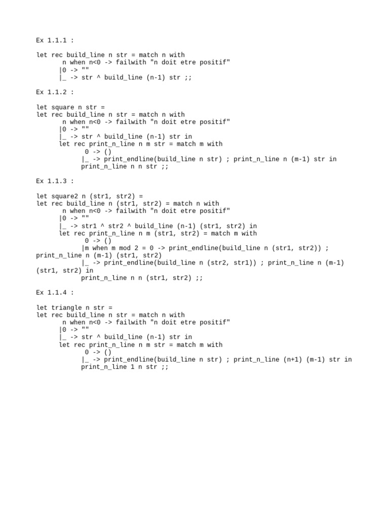 OCaml Recursive String Patterns | PDF | Computers