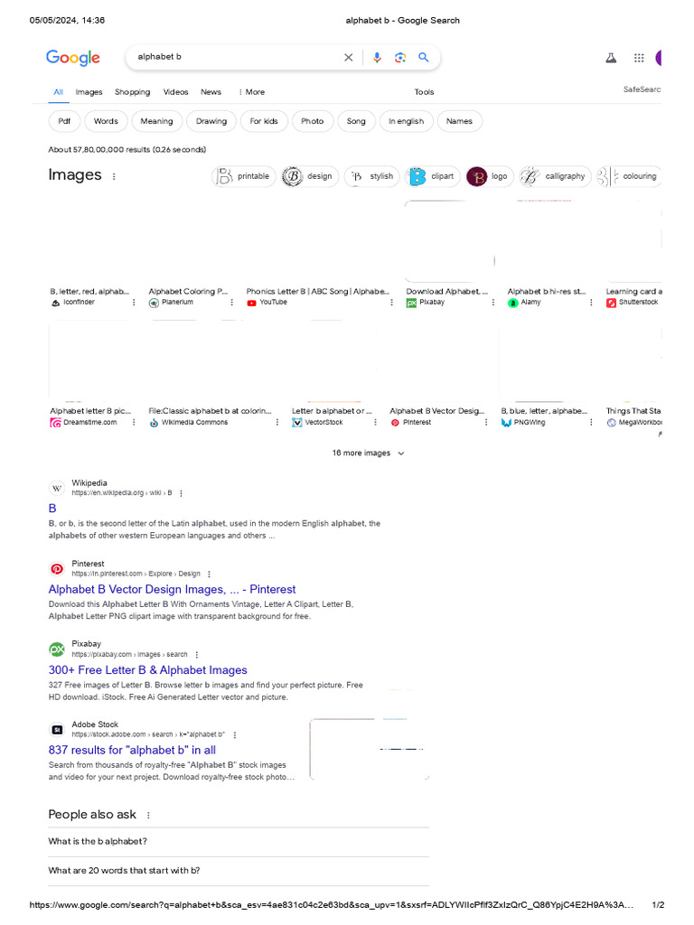 Alphabet B Resources and Images | PDF