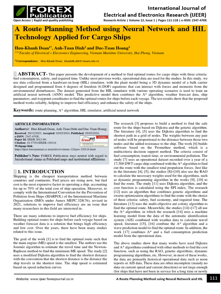 A Route Planning Method Using Neural Network and HIL Technology Applied ...