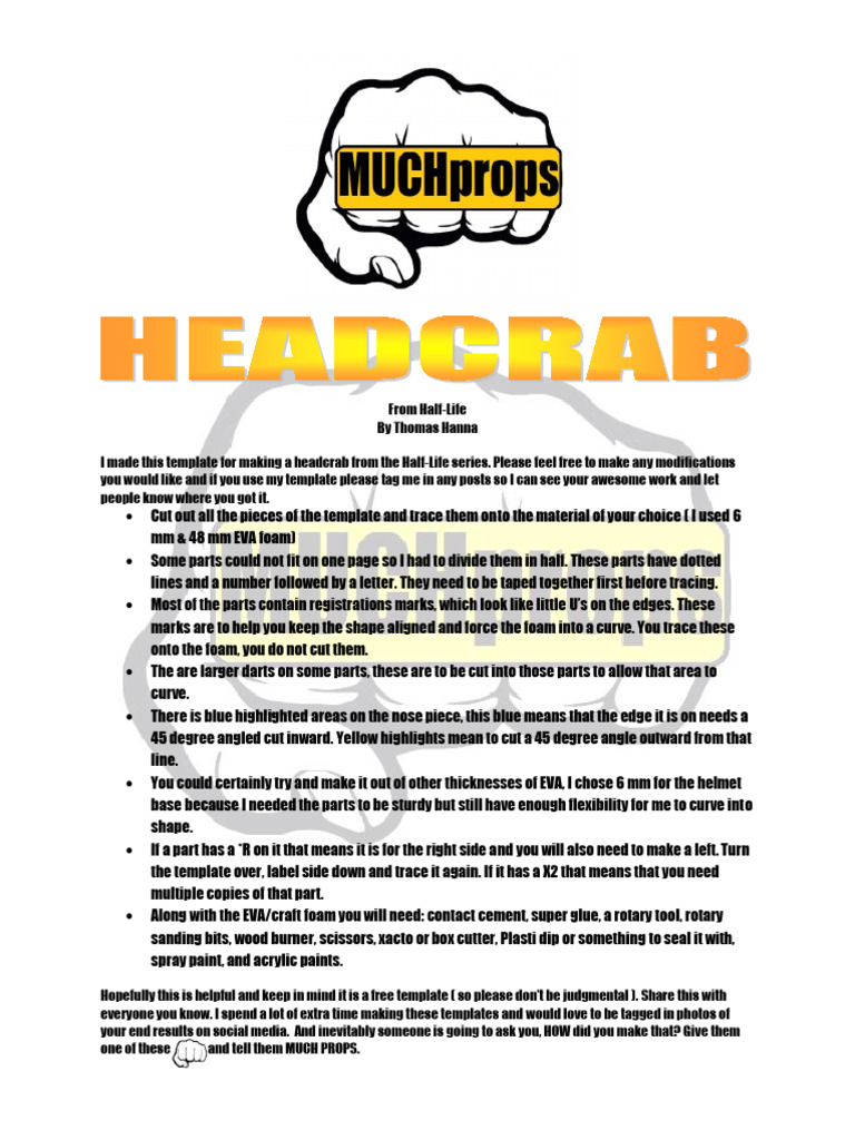 DIY Headcrab Template Guide | PDF