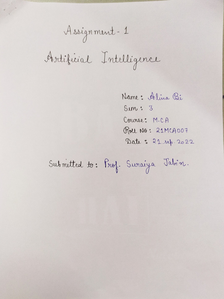 AI Assignment 1 | PDF