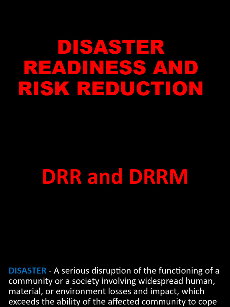 DRRR 2Q Week 5 Lesson 1 DRR Vs DRRM | PDF | Disaster Risk Reduction | Risk