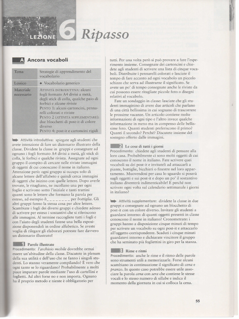 Lezione 6 guida A1 | PDF