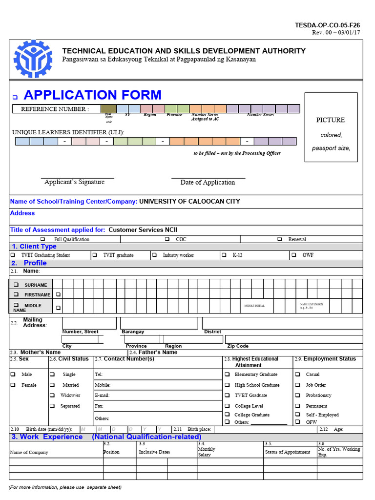 Cus App Form | PDF