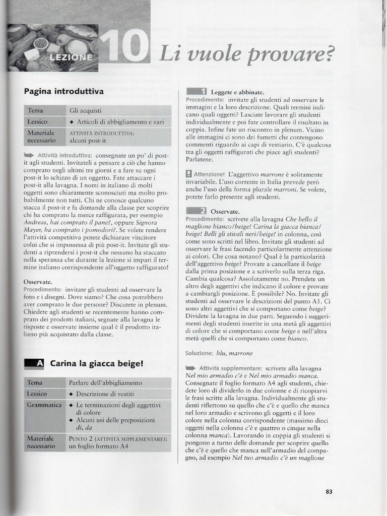 Lezione 10 guida A1 | PDF