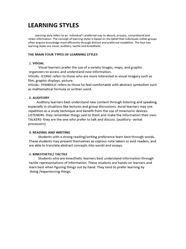 Understanding Learning Styles and Intelligences | PDF | Intelligence | Learning Styles