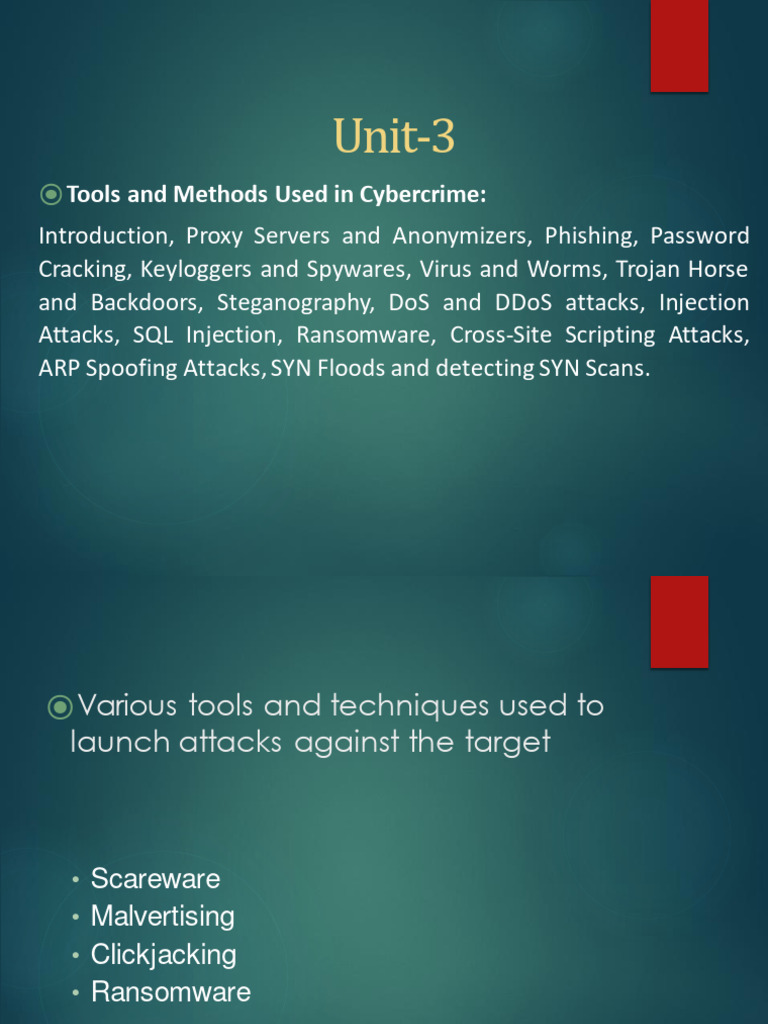 Unit 3 | PDF | Computer Virus | Denial Of Service Attack