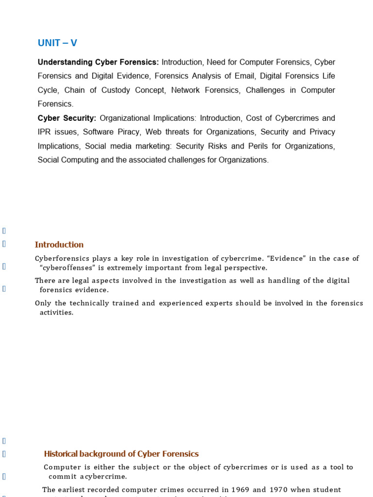 Unit V | Download Free PDF | Computer Forensics | Computer Security
