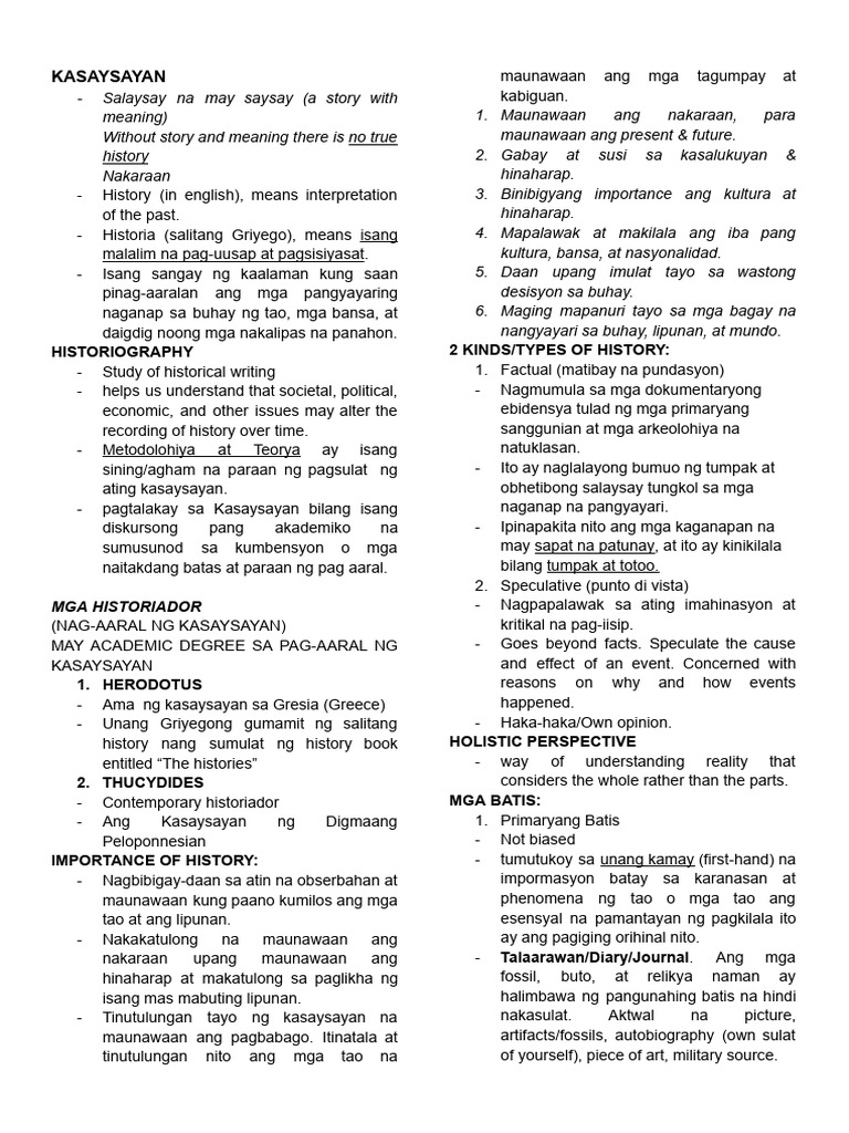 Kasaysayan Midterm | PDF