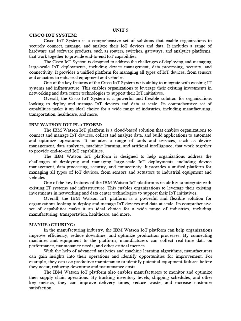 Unit 5 | PDF | Internet Of Things | Computer Network
