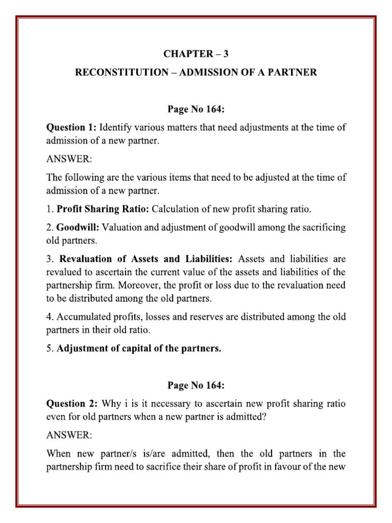 Admission of A Partner @ | PDF