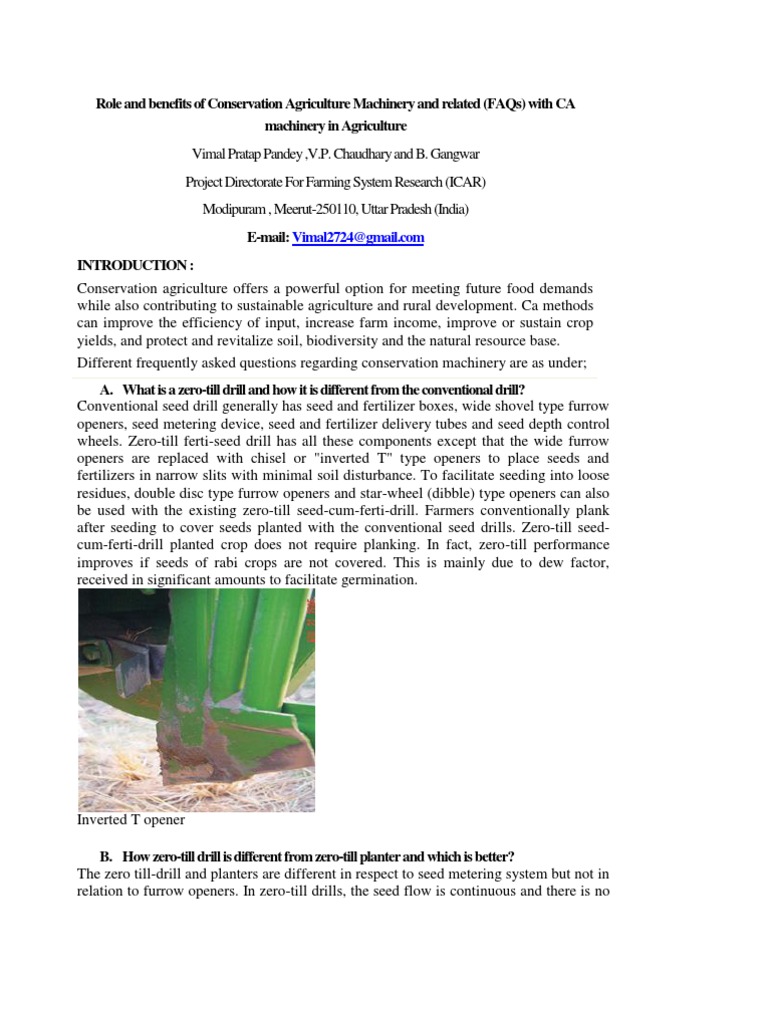 Role of Conservation Machinery in Agriculture | PDF | Plough | Tillage