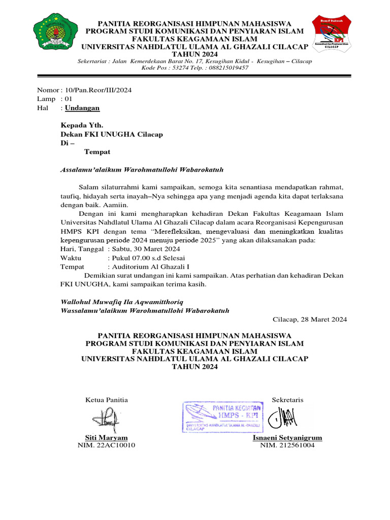 Surat Undangan Dekan-1 | PDF