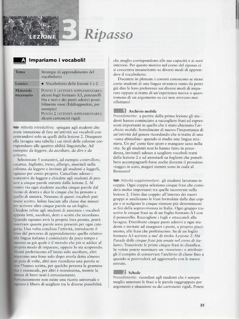 Lezione 3 Guida A1 | PDF