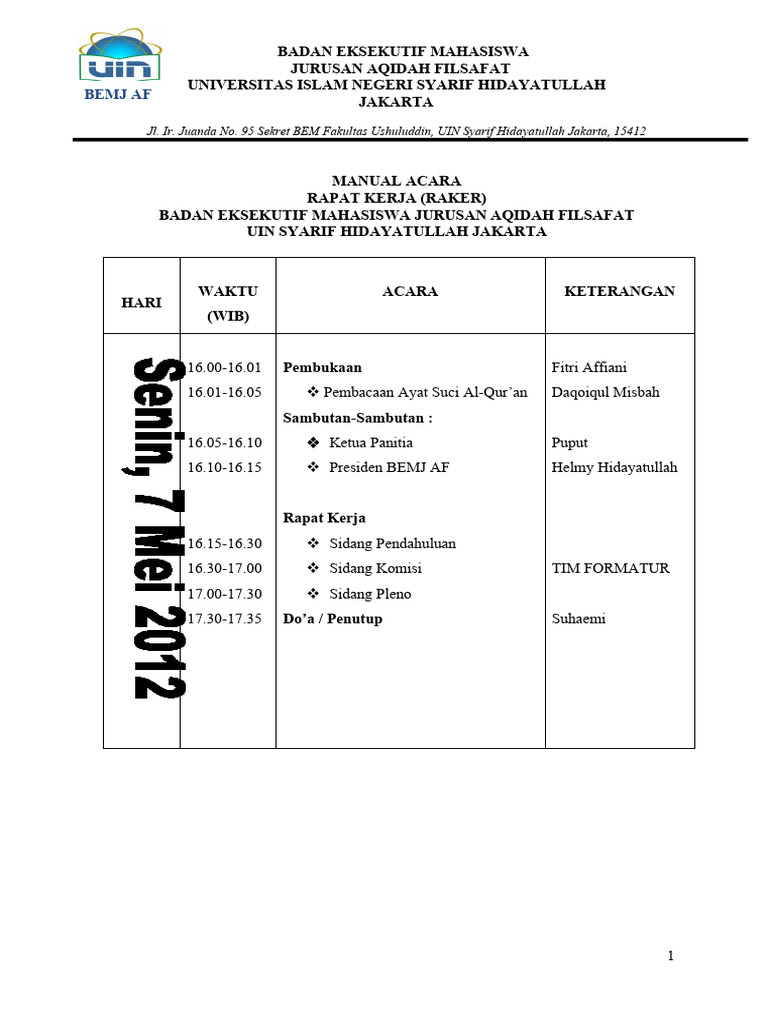 Tata Tertib Rapat Kerja (Raker) | PDF