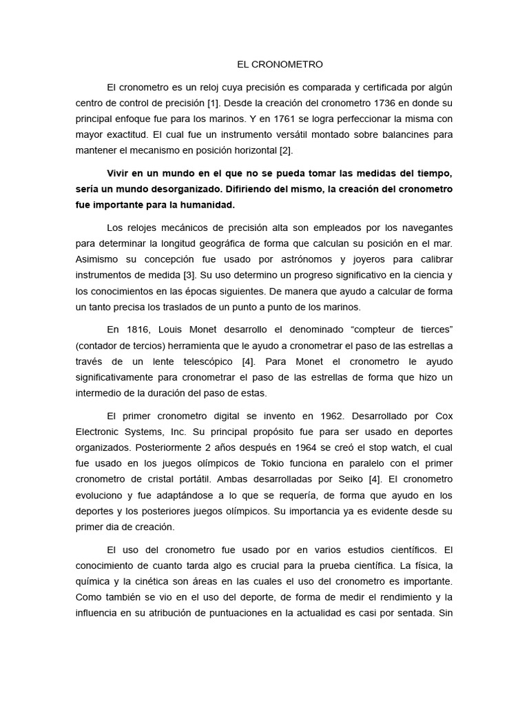 El Cronometro | PDF