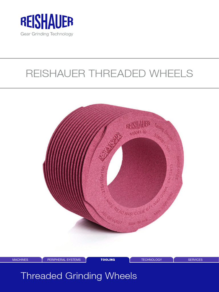 Reishauer Threaded Grinding Wheels | PDF | Grinding (Abrasive Cutting ...