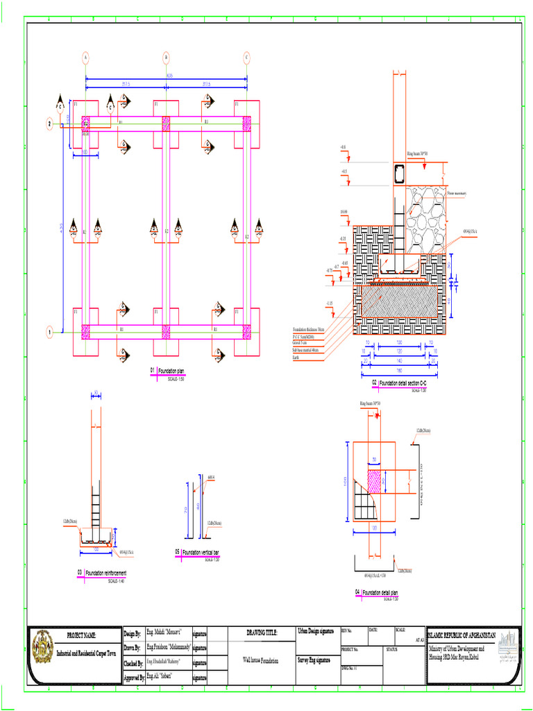 01 Foundation Plan 02 Foundation Detail Section C-C: F E D C B A L K J ...