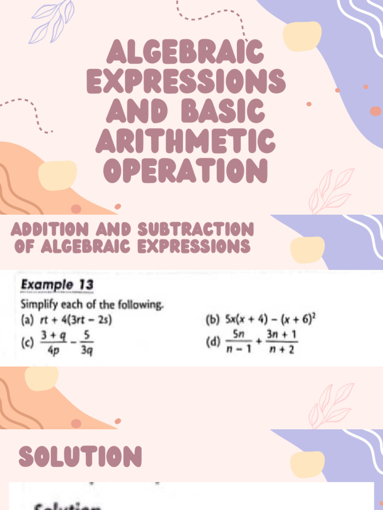 Algebraic Expressions: Add & Subtract | PDF