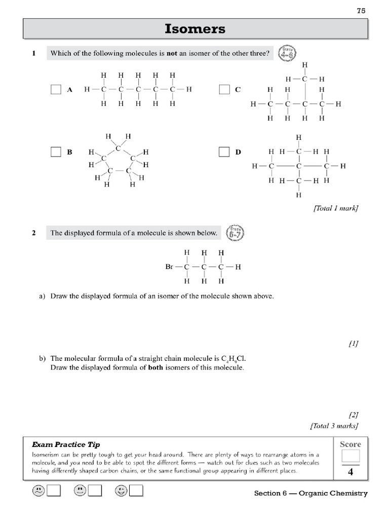 Isomers Worksheet | PDF