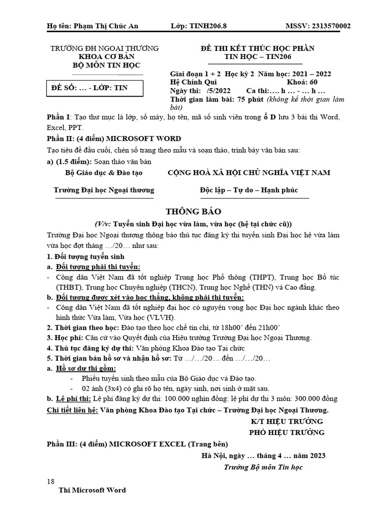 practice materials for tin học | PDF