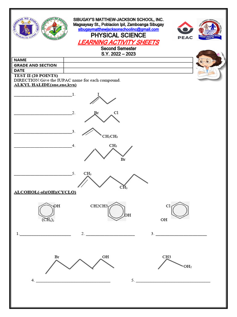 Physical Science Learning Activity Sheets | PDF | Amine | Carboxylic Acid