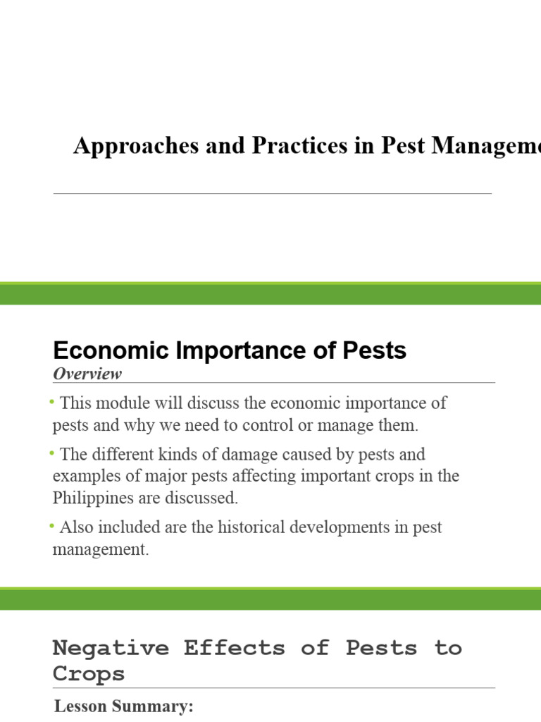 Approaches and Practices in Pest Management | PDF | Pest (Organism ...