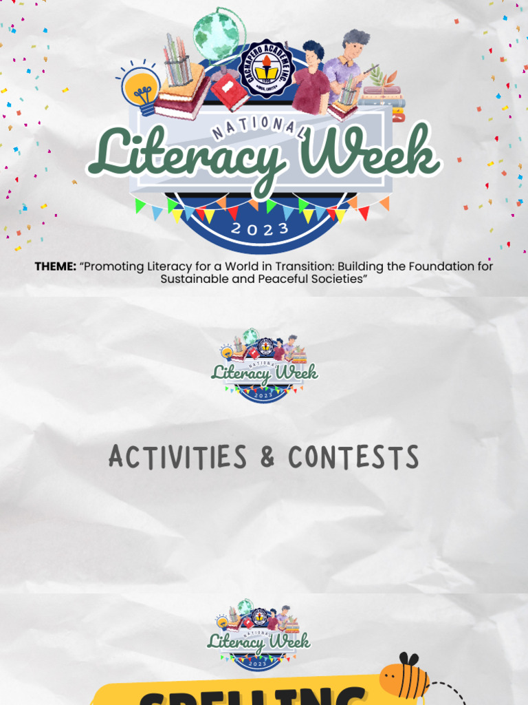 LITERACY WEEK Activities & Contests | PDF | Literacy | Human Communication