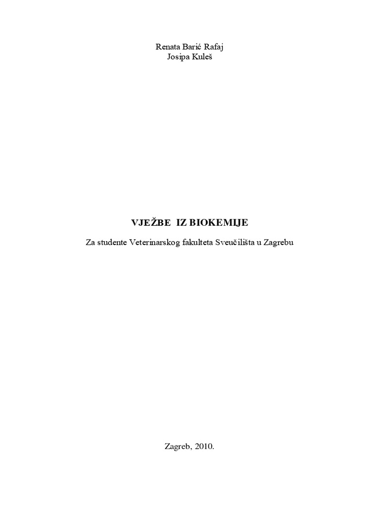 Vjezbe Iz Biokemije | PDF