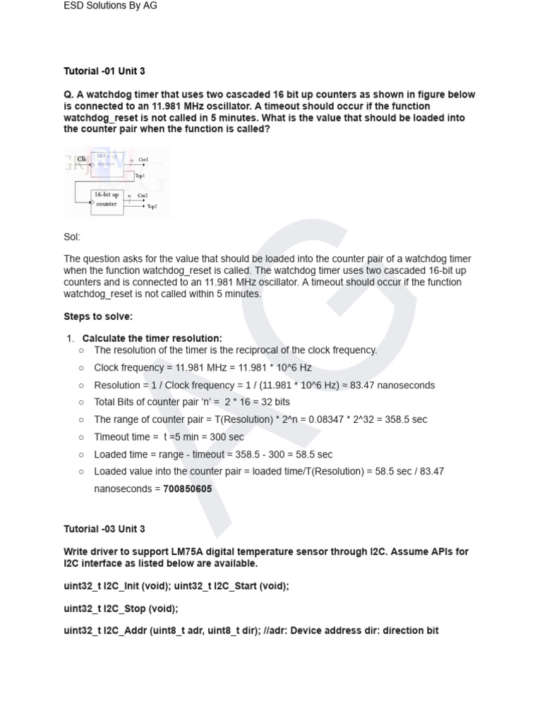 Embedded Tutorial Solutions-1 | PDF | Pointer (Computer Programming) | Central Processing Unit