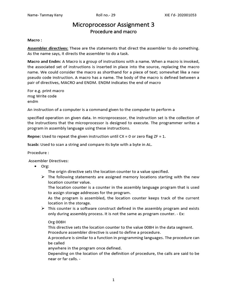 MP Assignment 3 | PDF | Assembly Language | Macro (Computer Science)