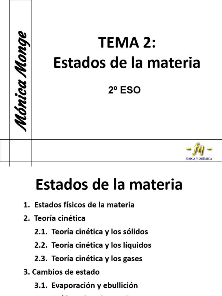 Estados de La Materia | Descargar gratis PDF | Gases | Líquidos