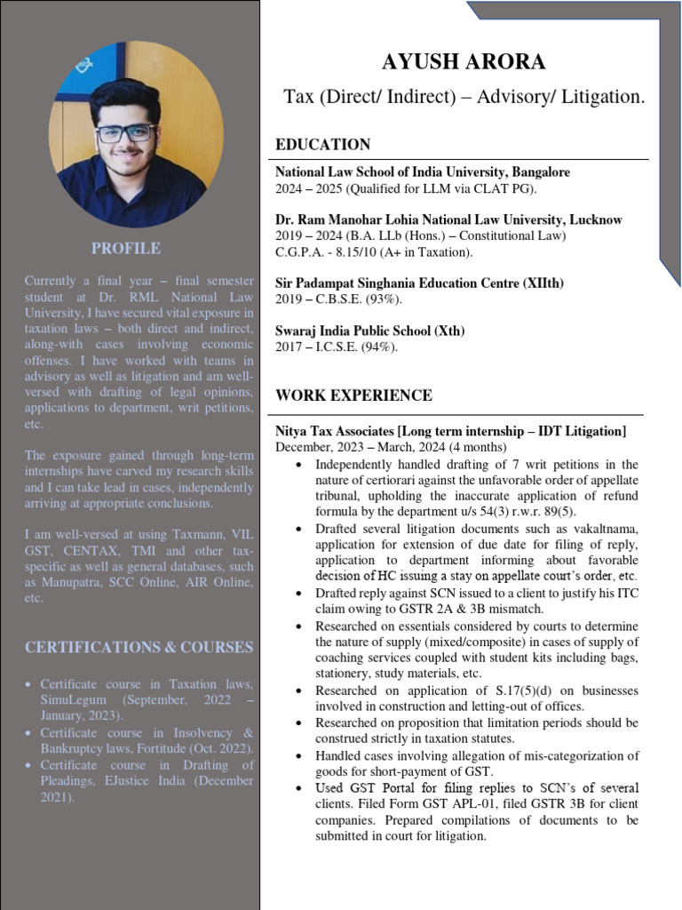 AYUSH_RMLNLU_2024 | PDF | Legal Liability | Taxes