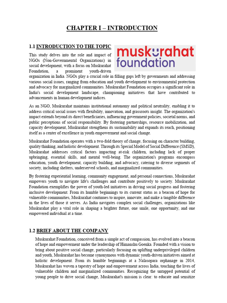Chapter I - Introduction: 1.1 Introduction To The Topic | PDF | Survey Methodology | Sampling ...