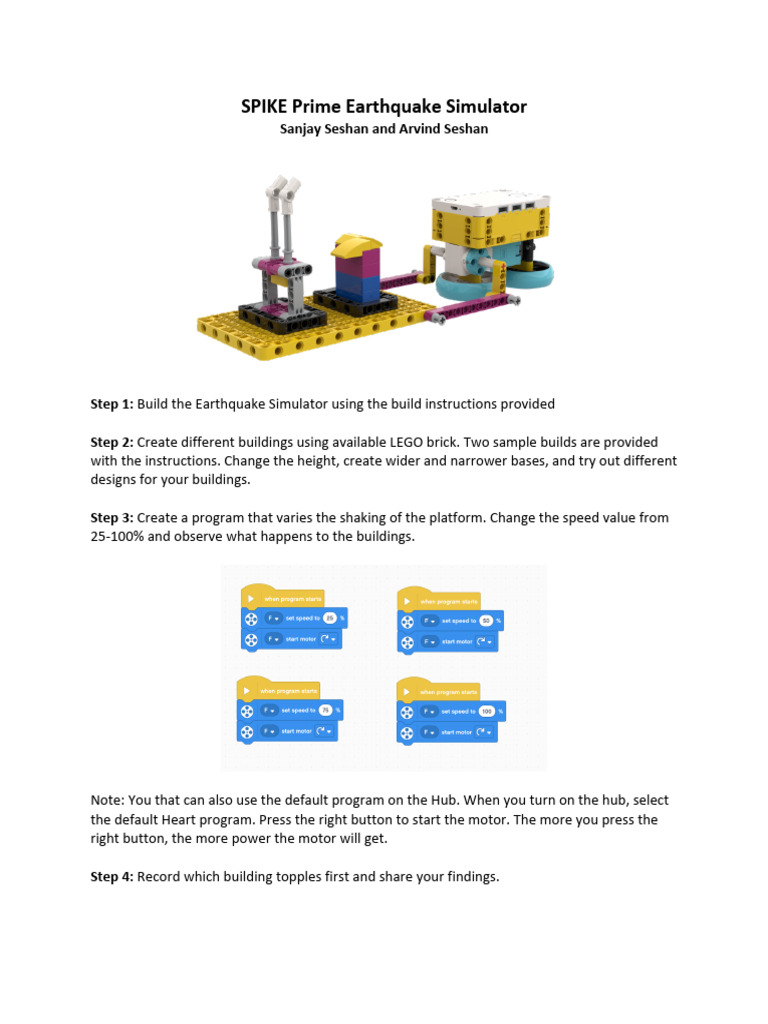 Spike Prime Earthquake Simulator | PDF