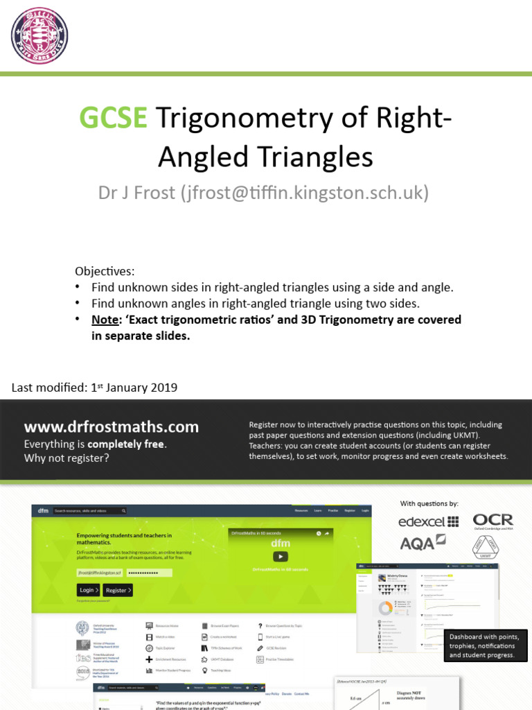 GCSE Trigonometry: Right-Angled Triangles | PDF | Triangle | Trigonometry