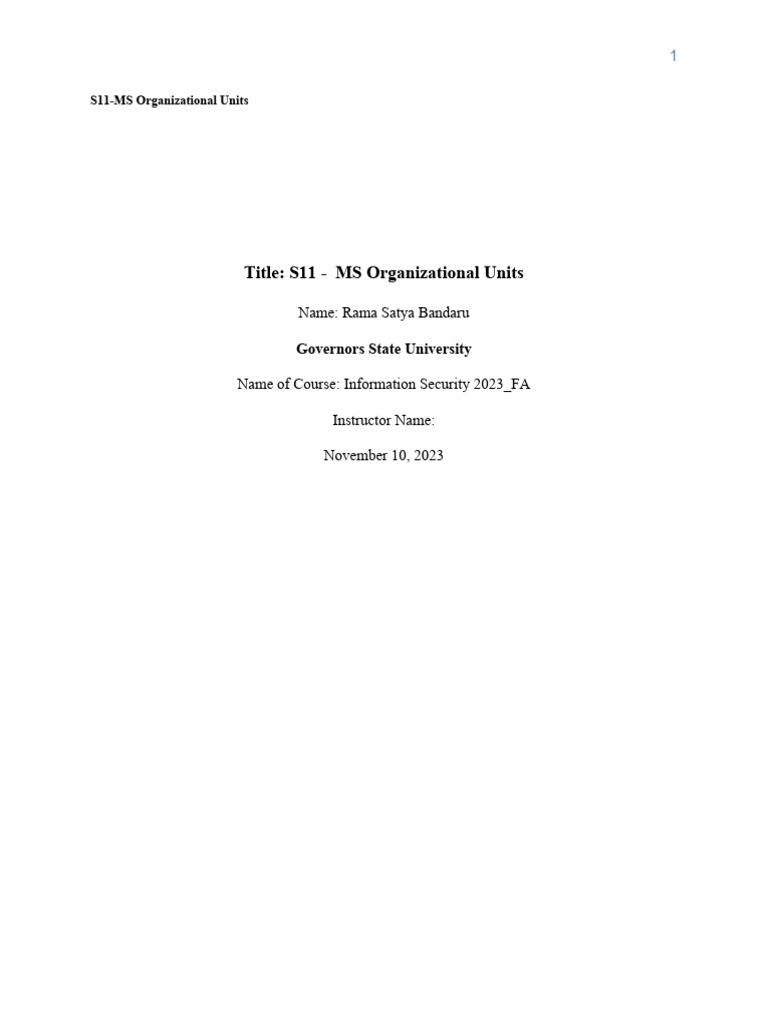 11-1 MS Organizational Units | PDF | Active Directory | Computer Engineering