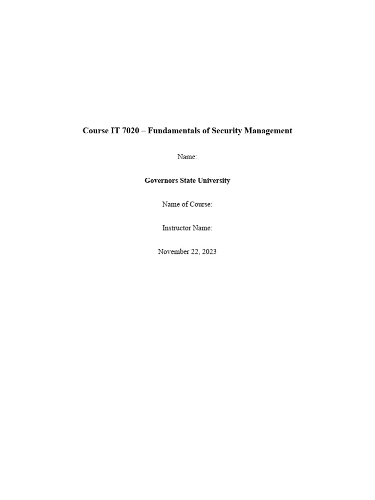 Course IT 7020 Term Paper 1 | PDF | Security | Computer Security