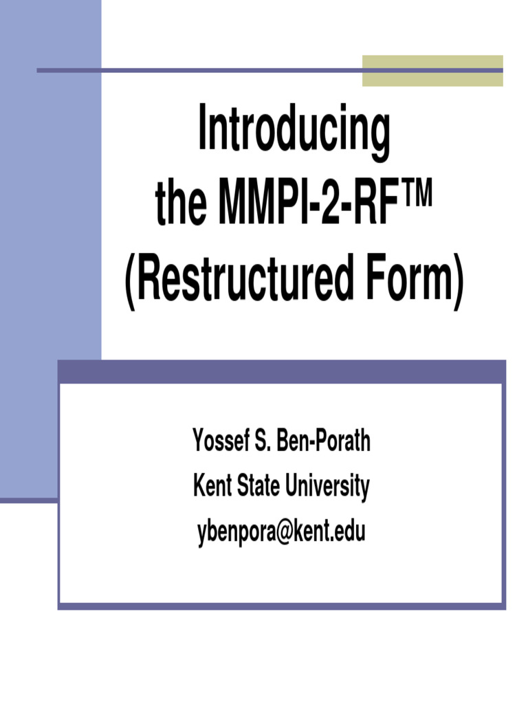 Mmpi 2 Rf Presentation | PDF | Psychological Concepts | Mental Health