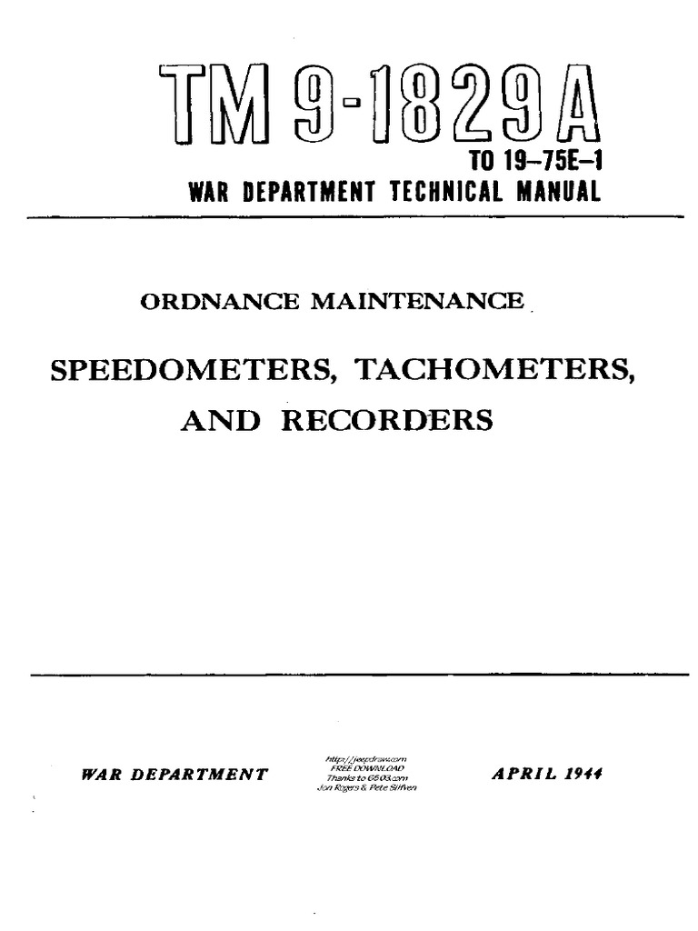 TM9 1829A. SpeedoRepair | PDF