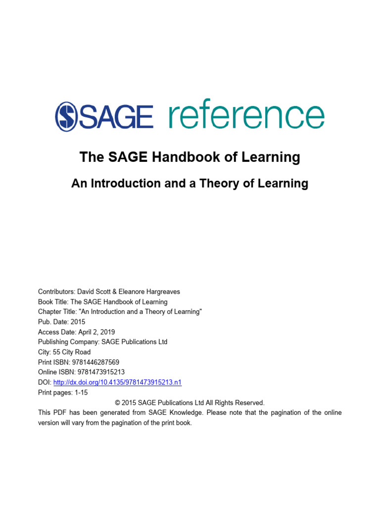 Scott & Hargreaves (2015) - An Introduction and A Theory of Learning ...