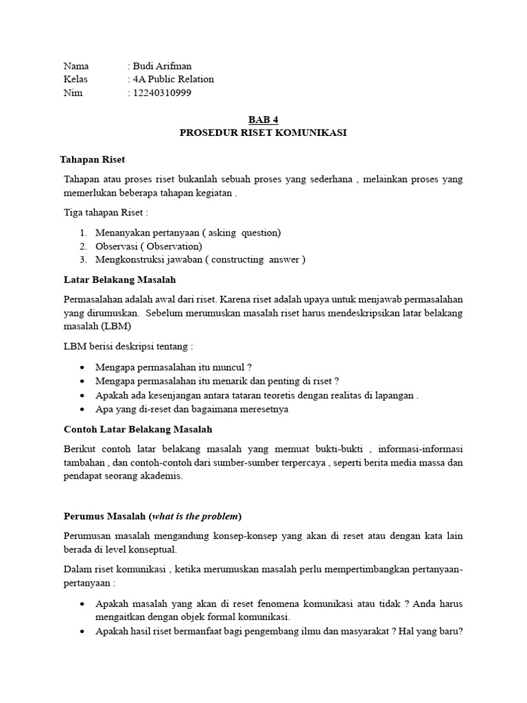 Resume Bab 4 Prosedur Riset | PDF